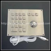China Industrial Stainless Steel Metal Keypad with Trackball 800dpi USB Interface 160x125mm for sale