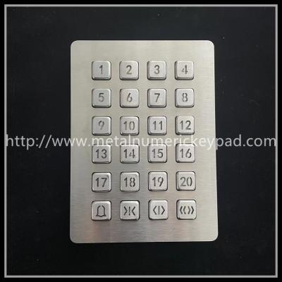 China 24 Key Backlit Metal Numeric Keyboard IP65 Waterproof Access Control Keypad 288x208mm for sale