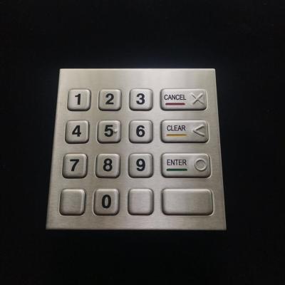 China Stainless Steel 16 Key Vending Machine Keypad Dust Resistant Laser Marking 0.5mm Travel for sale