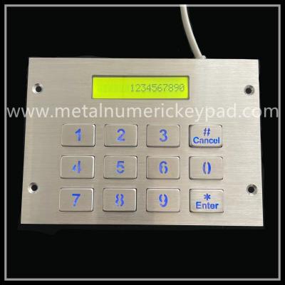 China Stainless Steel Vandal Proof 16 Button Keypad with LED Display for Vending Machine 155mm for sale