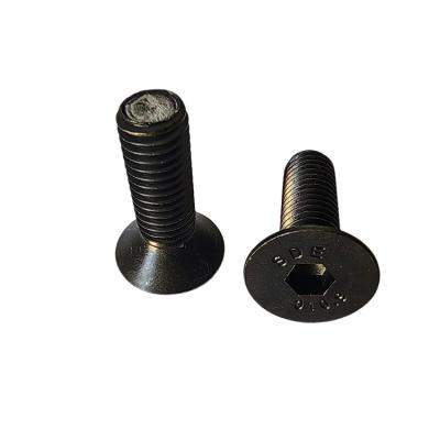 China DIN Standard Durable Flat Head Socket Cap Screw Blackened Carbon Steel Full Thread for sale