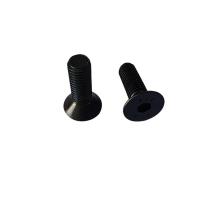 China Precision Flat Head Socket Cap Screw Blackened Alloy Steel Full Thread DIN Standard for sale