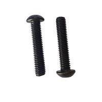China Fully Thread Black Coated Hex Screw OEM Acceptable Flat Round Head Screw for Products for sale