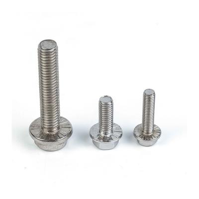 China 304 Stainless Steel Hexagonal Flange Bolts Gb5789 Tooth Flower Screw with Plain Finish for sale