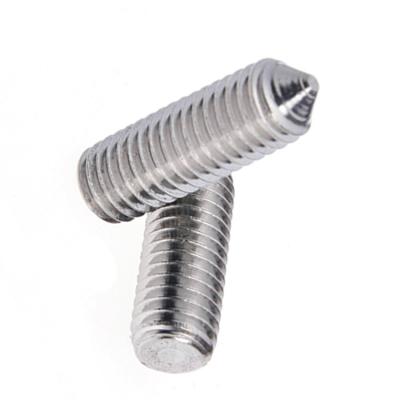 China INCH Measurement System Stainless Steel Concave End Hexagonal Set Screw Headless Bolt for sale
