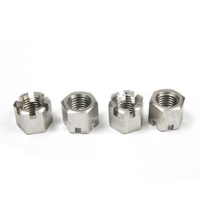 China Plain Yellow Zinc Plated Stainless Steel Thin Slotted Nut for Connection GB6178 GB6181 for sale