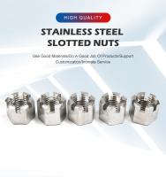 China Plain Yellow Zinc Plated Stainless Steel Thin Slotted Nut for Connection GB6178 GB6181 for sale