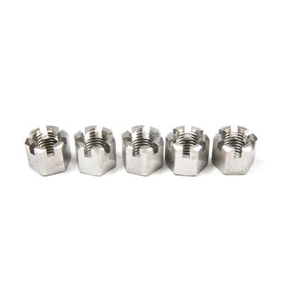 China 2024 Direct Custom M4 M6 M8 Stainless Steel Hex Slotted Nuts Other Finish Connection for sale