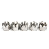 China Standard DIN935 Stainless Steel 304 316 Titanium Hexagon Slotted Round Lock Hex Castle Nut for sale