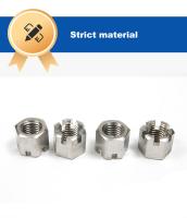 China Standard DIN935 Stainless Steel 304 316 Titanium Hexagon Slotted Round Lock Hex Castle Nut for sale