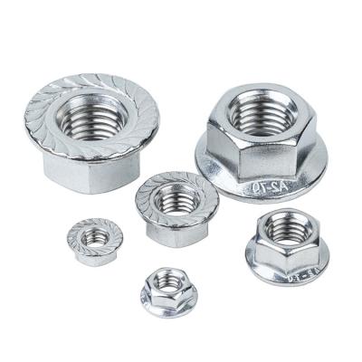 China Nut M4 M5 M6 M8 M10x1.25 Flange Lock Nut Finish Other Stainless Steel DIN6923 Serrated for sale