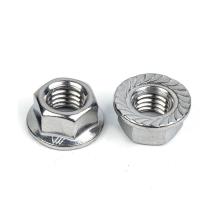 China Imperial Measurement System Stainless Steel Self Locking Hex Flange Nut M4 M5 M6 M8 M10 8x20 for sale
