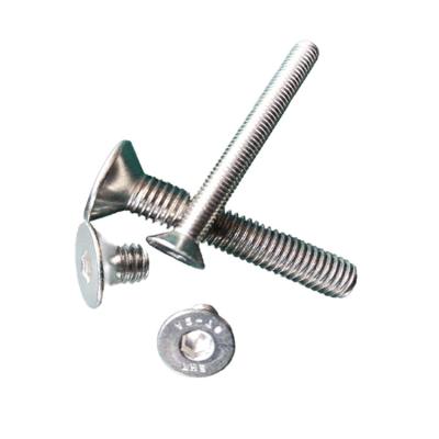 China Plain Finish A-level Strength Custom A2 Stainless Steel Flush Mount Cylindrical Head Hex Socket Machine Screw for sale