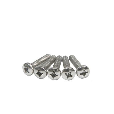 China M2 M3 M4 M5 M6 M8 A2 304 Stainless Steel Cross Recess Phillips Pan Head Machine Screws Metric for sale