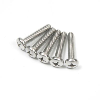 China Stainless Steel Cross Phillips Round Pan Head Bolt Screw M3 M4 M5 M6 M8 GB818 304 A2-40 for sale