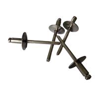China High Load Capacity Open Type Steel Pull Rivets with Large Brim and Bright Finish for sale