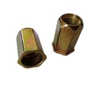 China Yellow Zinc-Plated Carbon Steel Full Hex Open Rivet Nut for Automotive M4-M5-M6-M8-M10 for sale