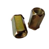 China Yellow Zinc-Plated Carbon Steel Small Head Full Hex Threaded Rivet Nut for Home Appliances for sale