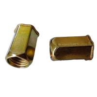 China Free Sample Full Hex Open Rivet Nut for Thin Sheets Yellow Zinc Plated Carbon Steel for sale