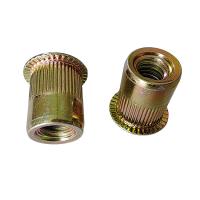 China Heavy-Duty Yellow Zinc-Plated Carbon Steel Open Rivet Nut for Automotive M4-M5-M6-M8-M10 for sale