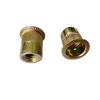 China Heavy-Duty Yellow Zinc-Plated Carbon Steel Open Rivet Nut for Automotive M4-M5-M6-M8-M10 for sale