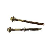 China GB Pan Head 2024 Hex Fasteners Screws with Rubber Washer Yellow Galvanized Roof Nails for sale