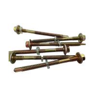 China GB Pan Head 2024 Hex Fasteners Screws with Rubber Washer Yellow Galvanized Roof Nails for sale