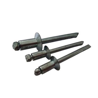 China High Strength 12mm Open End Blind Rivets Iron Countersunk Head Nature in DIN Standard for sale