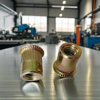 China Metric Round Head Flat Head Open Rivet Nut for Yellow Zinc Plated Carbon Steel Fixing for sale