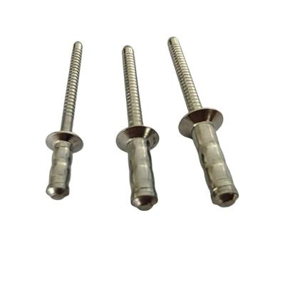 China Flat Head Round Head Double-drum Blind Rivets Stainless Steel 304 Plain Finish Metric Diameter 3.2mm/4mm/4.8mm for sale