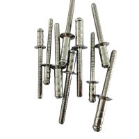 China Flat Head Round Head Double-drum Blind Rivets Stainless Steel 304 Plain Finish Metric Diameter 3.2mm/4mm/4.8mm for sale