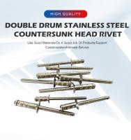 China Flat Head Round Head Double-drum Blind Rivets Stainless Steel 304 Plain Finish Metric Diameter 3.2mm/4mm/4.8mm for sale