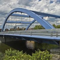 China Metal Arch Bridge System Tied Steel Bowstring Arch Girder Hot Dip Galvanized for sale