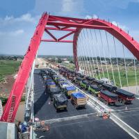 China Metal Arch Bridge System Tied Steel Bowstring Arch Girder Hot Dip Galvanized for sale