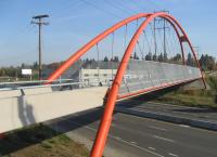 China Precast Painted Steel Structural Bridge Q355 Tied Arch Crossing Pedestrian for sale
