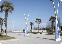 China Curved 30ft Steel Street Light Pole Manufacturers 9 Meter 10m 12m Landscape Public Venues for sale