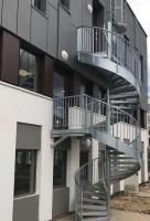 China Light Gauge Galvanized Steel Stairs Spiral Staircase Stainless Steel Handrail Metal Steps for sale
