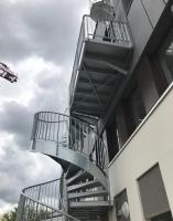 China Light Gauge Galvanized Steel Stairs Spiral Staircase Stainless Steel Handrail Metal Steps for sale