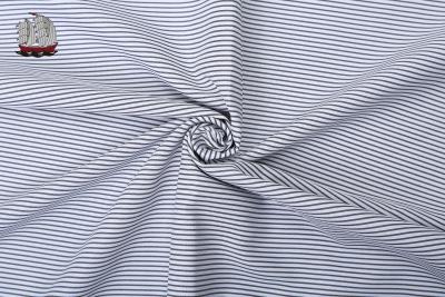 China Twill Crisp Pinstripe Cotton Fabric Wrinkle Resistant Grey Shirting Fabric for sale