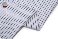 China Charcoal White Stripe Fabric 120 Gsm Twill Crisp Workwear Uniform Fabric for sale