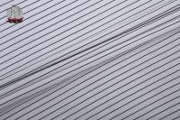 China Charcoal White Stripe Fabric 120 Gsm Twill Crisp Workwear Uniform Fabric for sale
