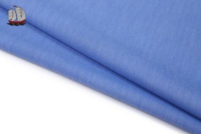 China Fine Denier Oxford Shirt Fabric Blue 125gsm Wrinkle Resistant Casual Shirting Fabric for sale