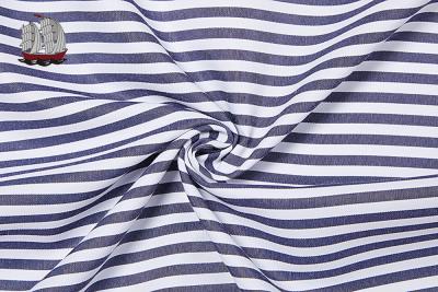 China Anti Shrink Casual Wear Fabric 120g Navy And White Striped Fabric for sale