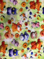 China Washable Dyed Canvas Fabric Bear Cute Printed Cotton Fabric For Casual Clothing for sale