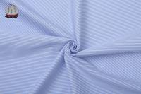 China Classic TC Blue Pinstripe Fabric T60C40 Blended Fabric High Density Cotton for sale
