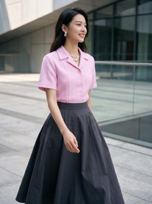 China Anti Wrinkle Pink Herringbone Fabric By The Yard T50C50 Poly Cotton Fabrics for sale