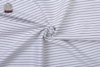 China AntiWrinkle Oversized TC Fabric Charcoal White Stripe Shirt Fabric 120gsm for sale