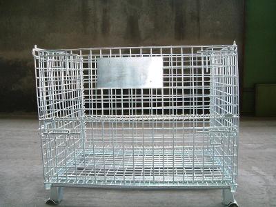 China Galvanized Wire Mesh Storage Cage - 500-2500kg Capacity, Foldable Design for Warehouse & Industrial Use for sale