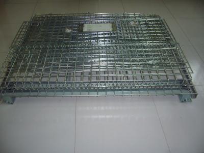 China Galvanized Folding Wire Mesh Container 1000×800×840mm with 1200KG Load Capacity and Zinc Finish for sale