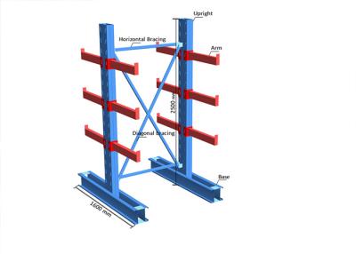 China Q235 Steel Adjustable Cantilever Racking Arms - Custom Industrial Warehouse Storage System with 2-Year Warranty for sale